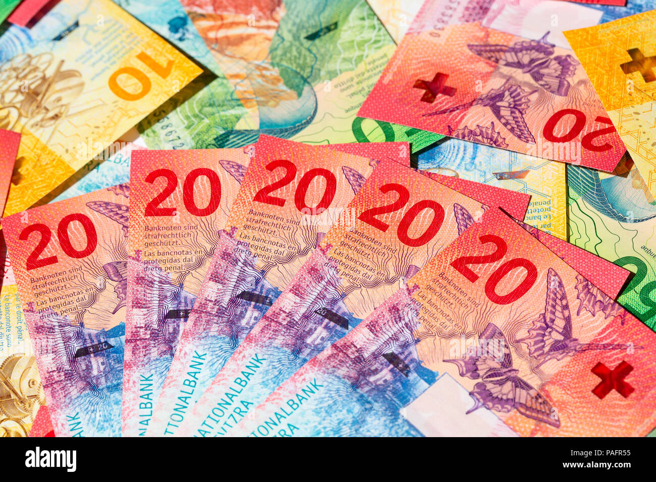 Collection of the new swiss banknotes (issued in 2017 Stock Photo - Alamy