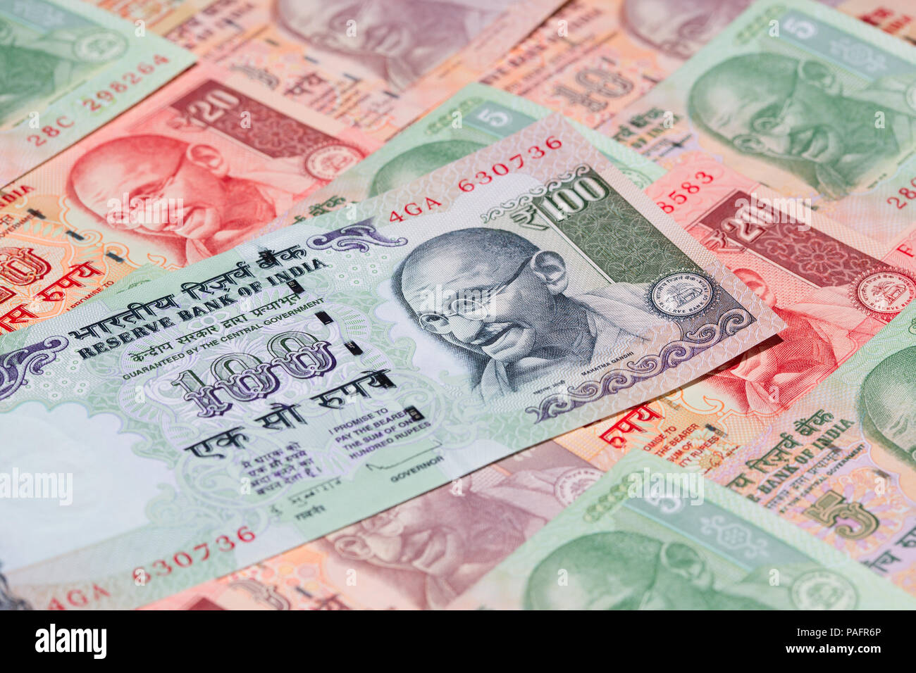 Collection of the Indian banknotes Stock Photo - Alamy