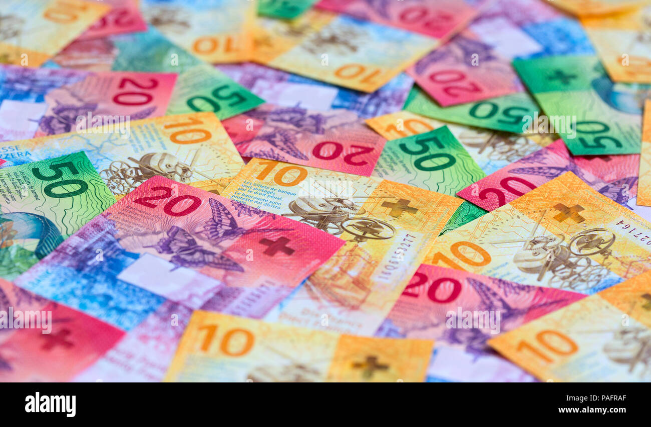 Collection of the new swiss banknotes (issued in 2017 Stock Photo - Alamy
