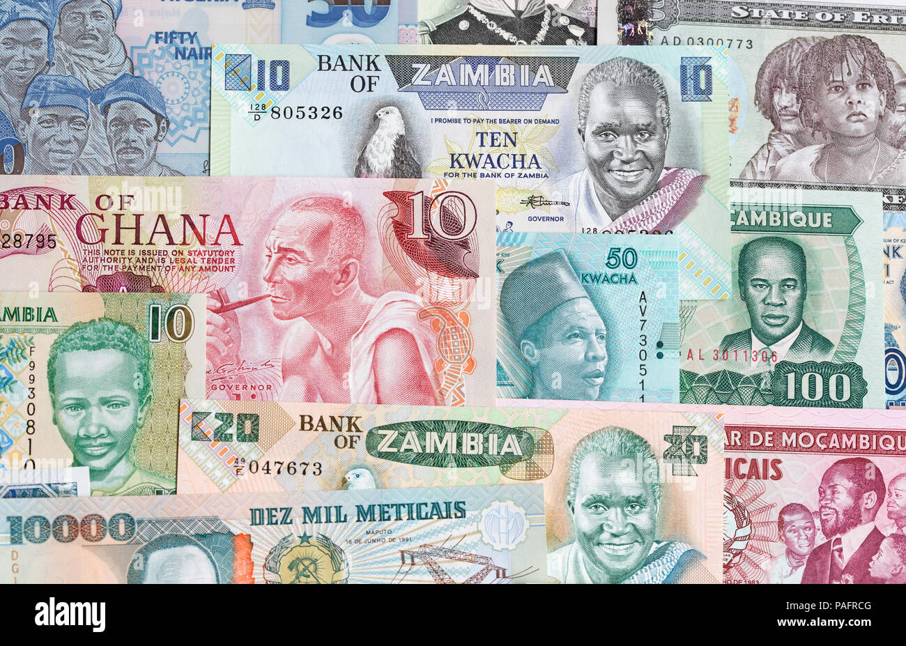Variety of the African banknotes Stock Photo - Alamy