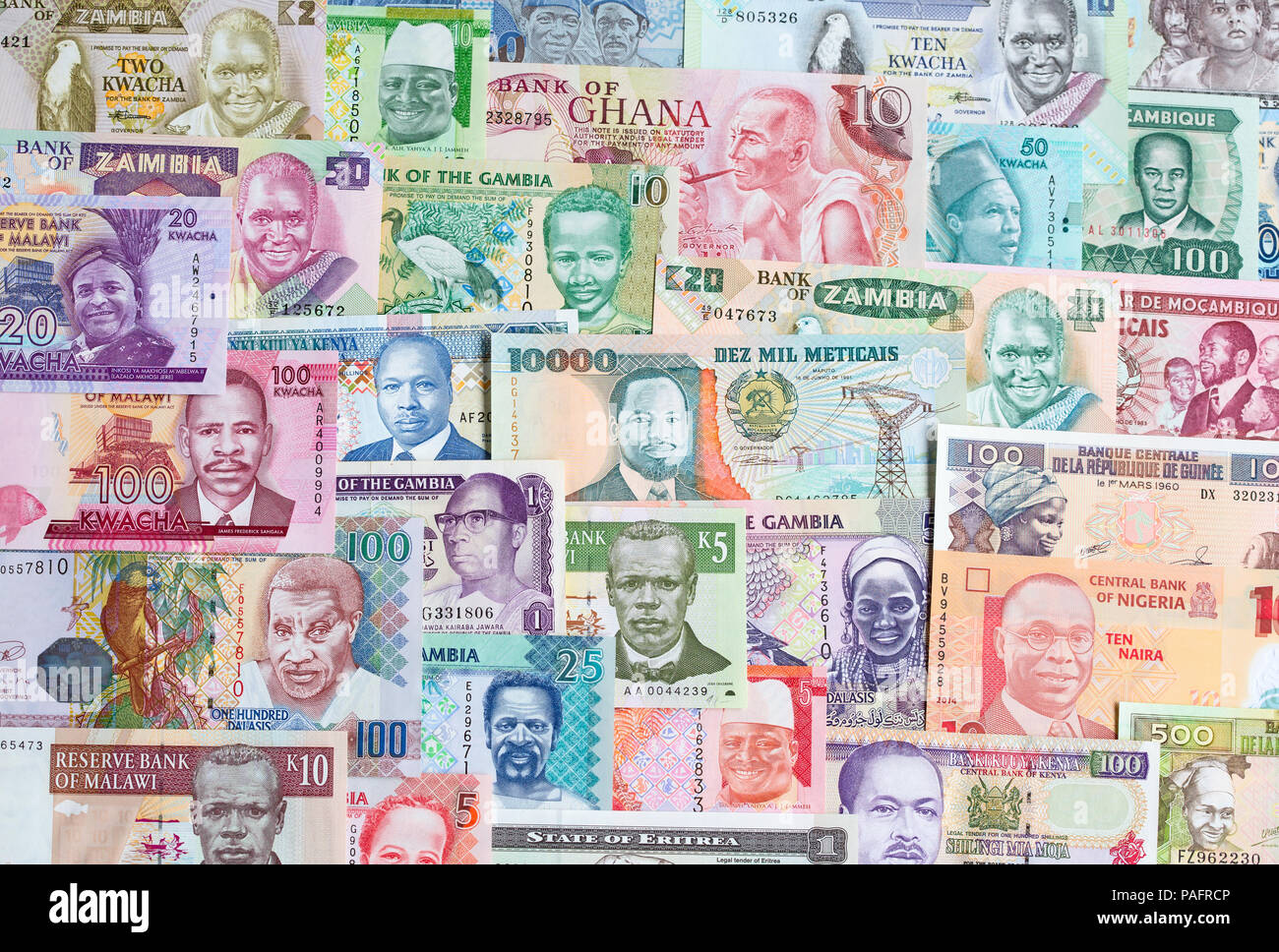 Variety of the African banknotes Stock Photo - Alamy
