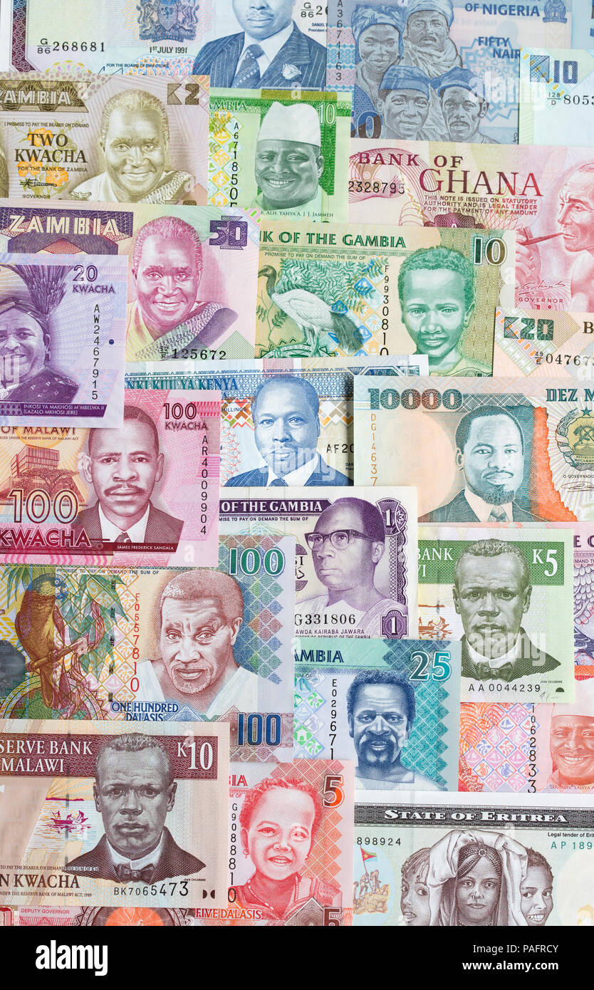 Variety of the African banknotes Stock Photo - Alamy