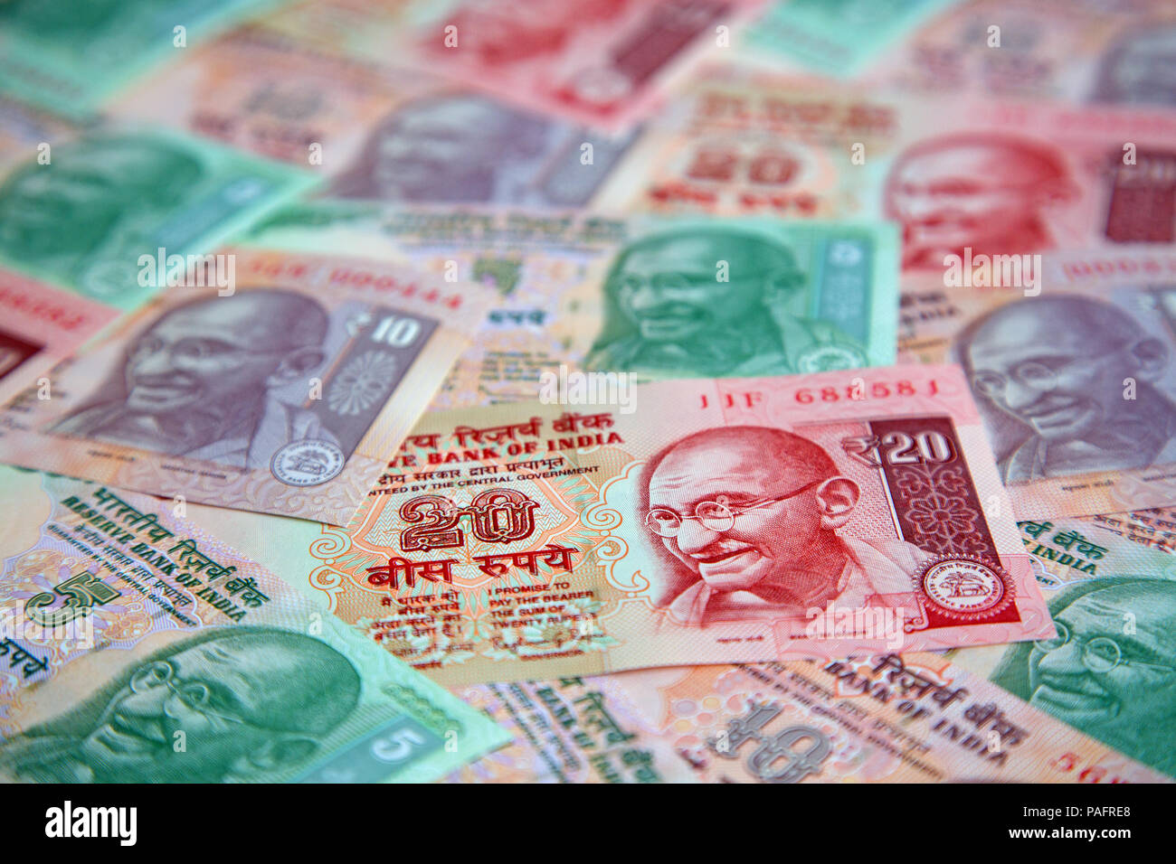 Collection of the Indian banknotes Stock Photo - Alamy