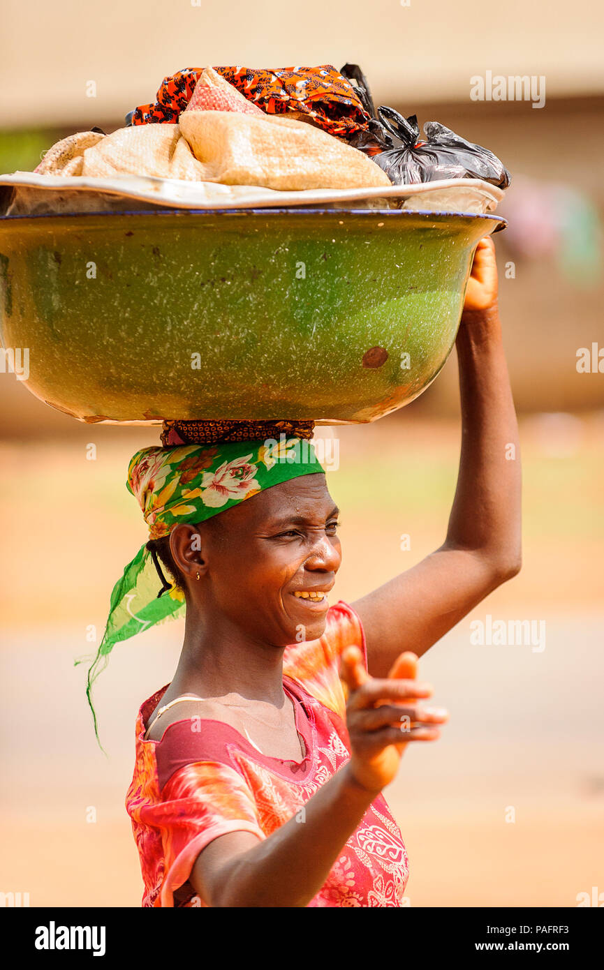 PORTO-NOVO, BENIN - MAR 9, 2012: Unidentified Beninese woman with a ...