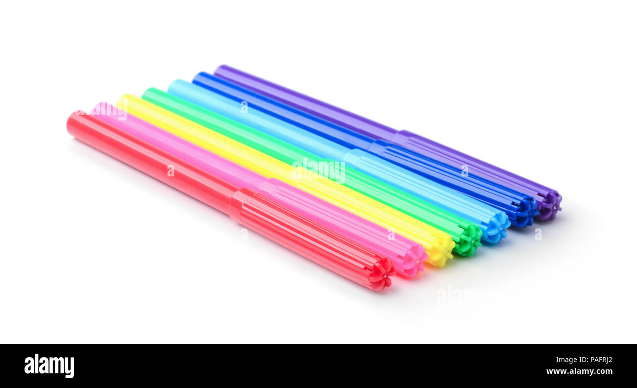 Kids coloring with markers Cut Out Stock Images & Pictures - Alamy