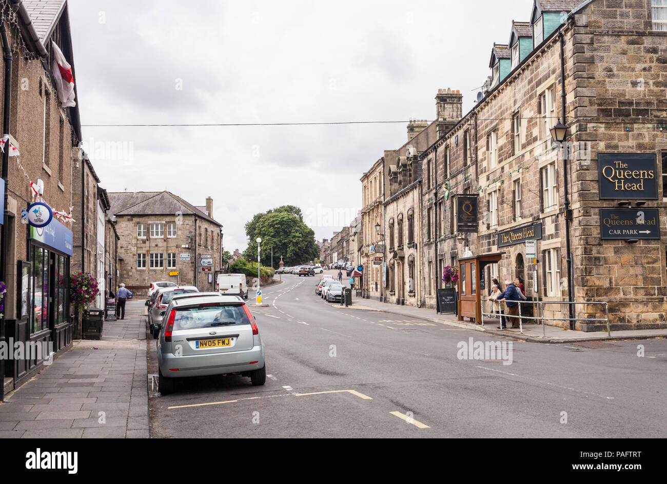 Street scene in Town Foot,Rothbury,Northumberland,England,UK Stock ...