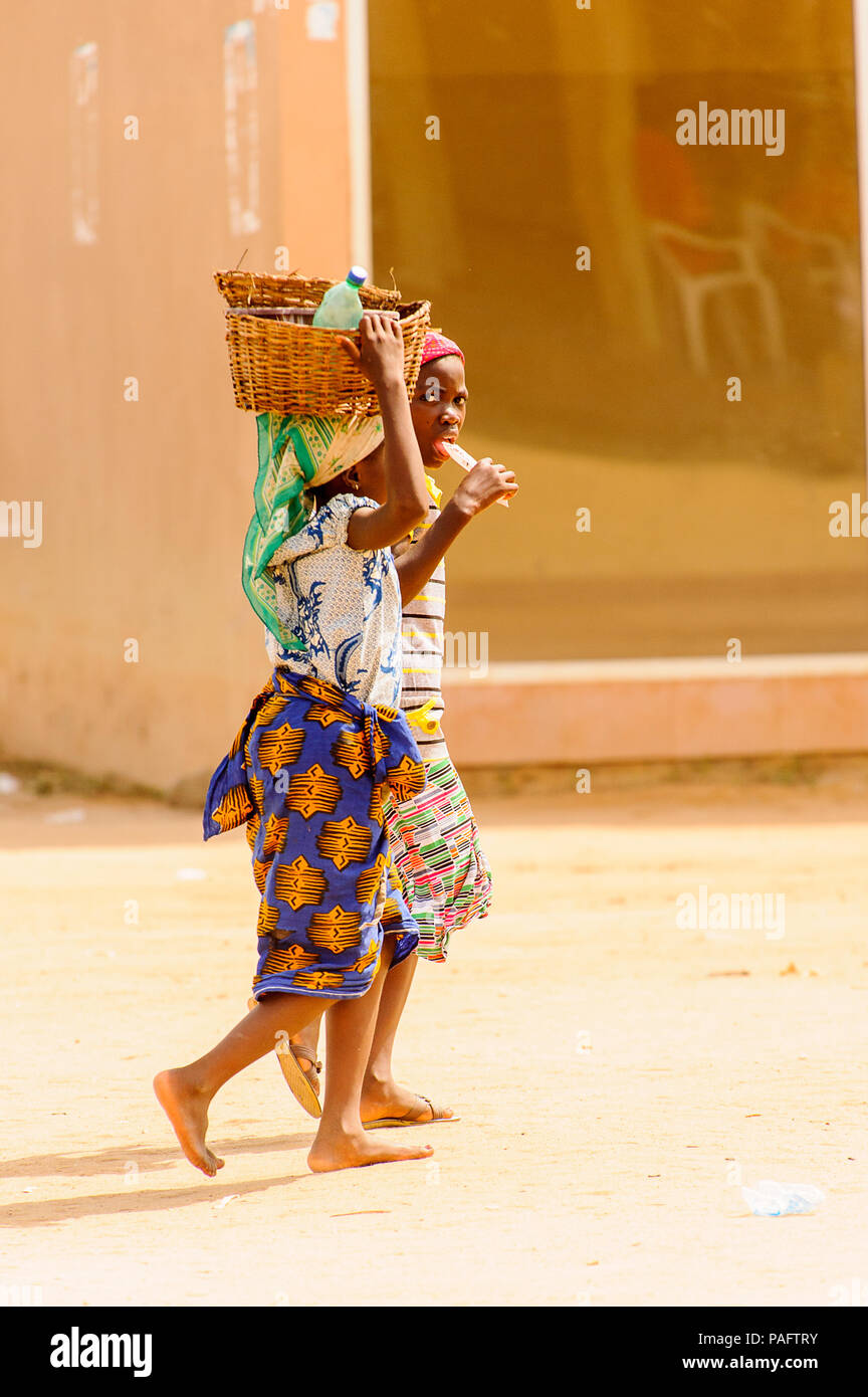PORTO-NOVO, BENIN - MAR 9, 2012: Unidentified Beninese woman with ...
