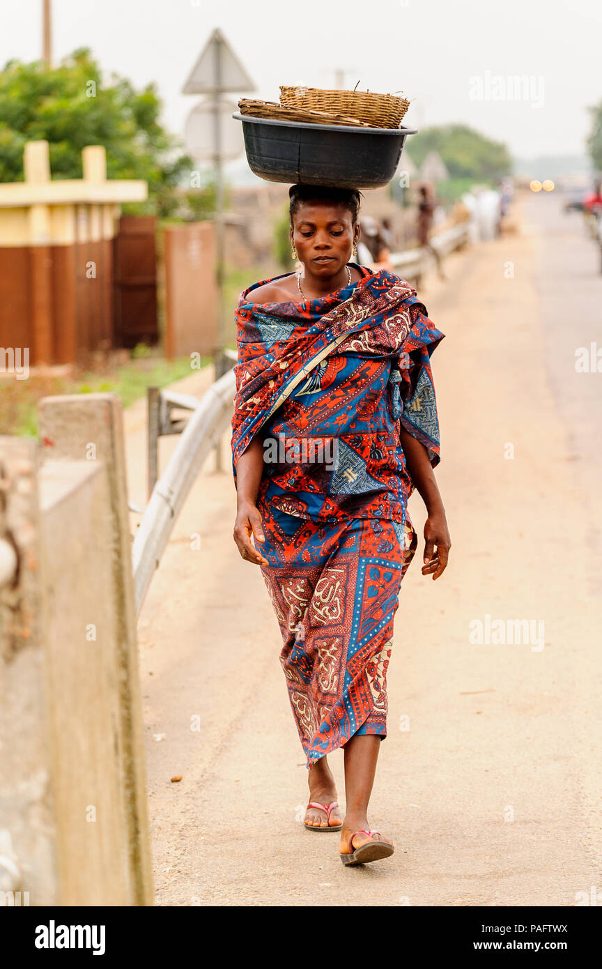PORTO-NOVO, BENIN - MAR 9, 2012: Unidentified Beninese woman with a ...
