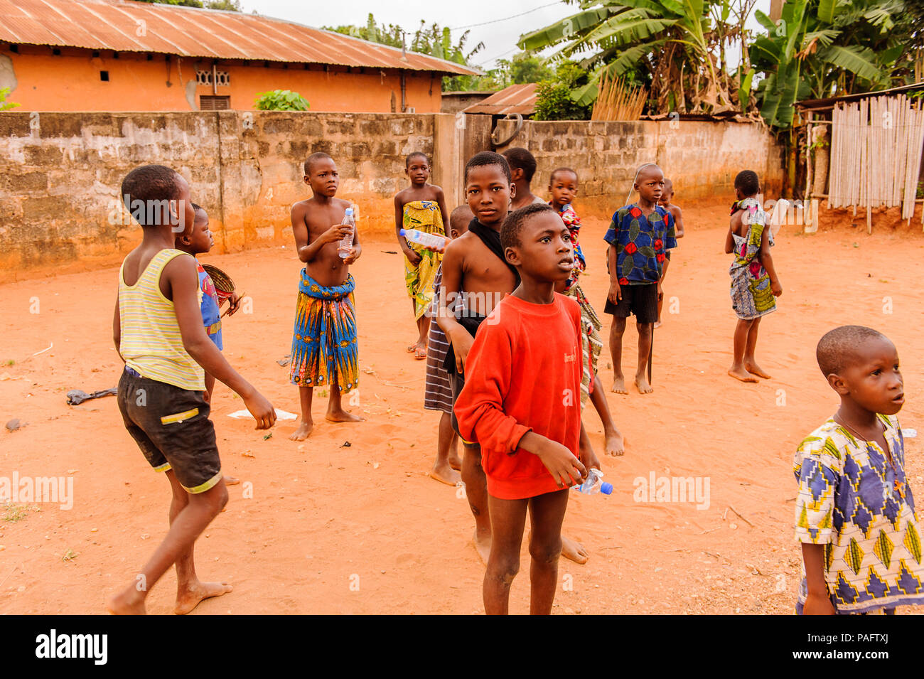 PORTO-NOVO, BENIN - MAR 10, 2012: Unidentified Beninese children ...