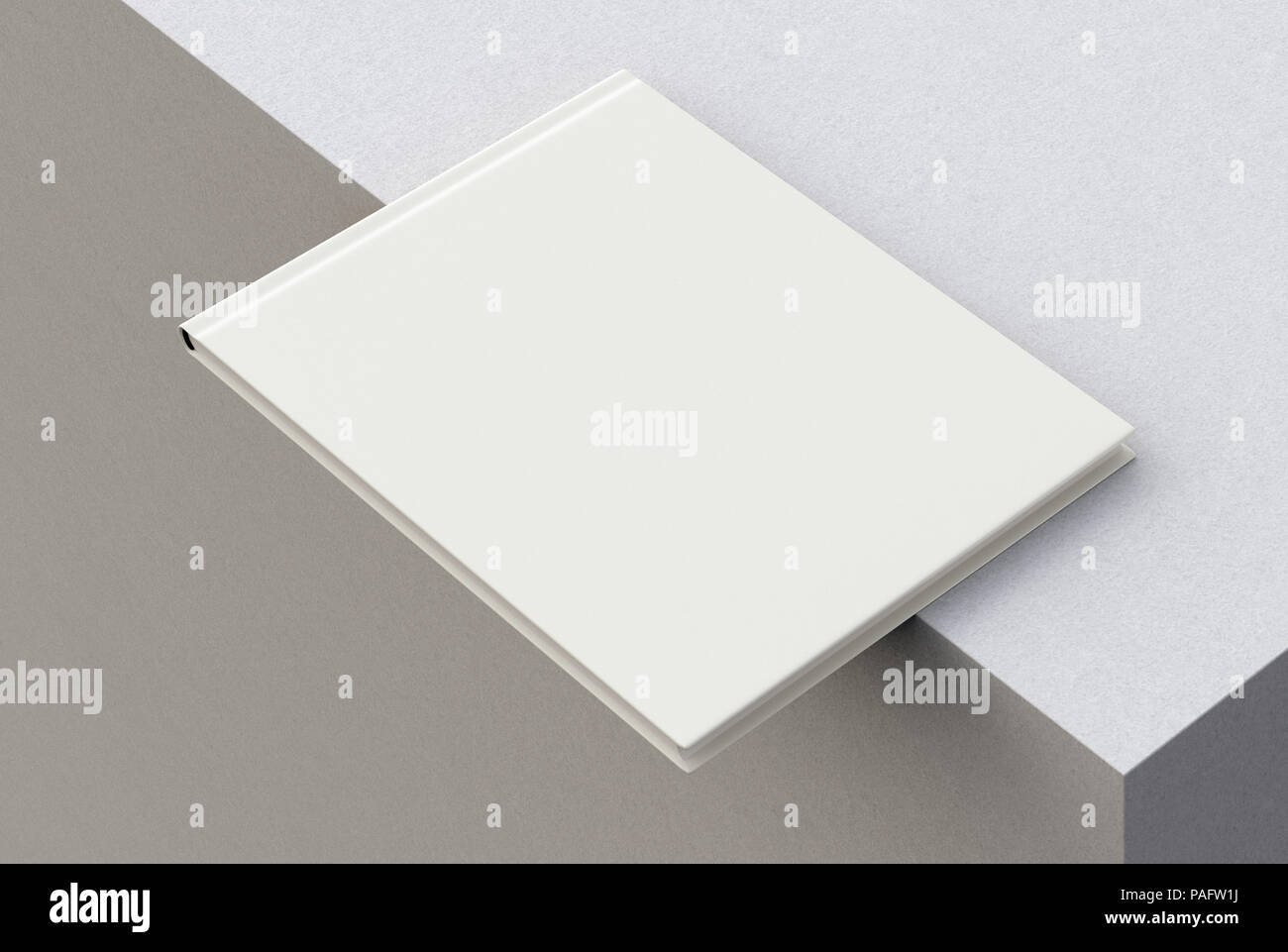 Blank horizontal book on the edge. Isolated with clipping path around ...