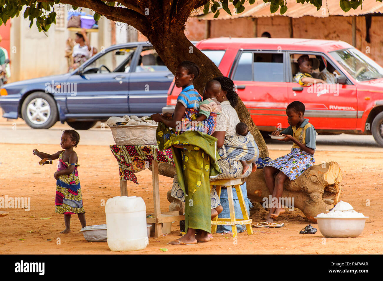 PORTO-NOVO, BENIN - MAR 10, 2012: Unidentified Beninese mothers and ...