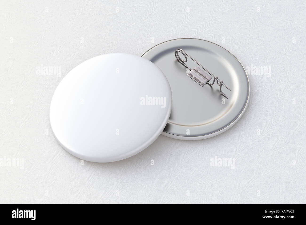 Blank badge pin brooch isolated on white background. 3d illustration ...