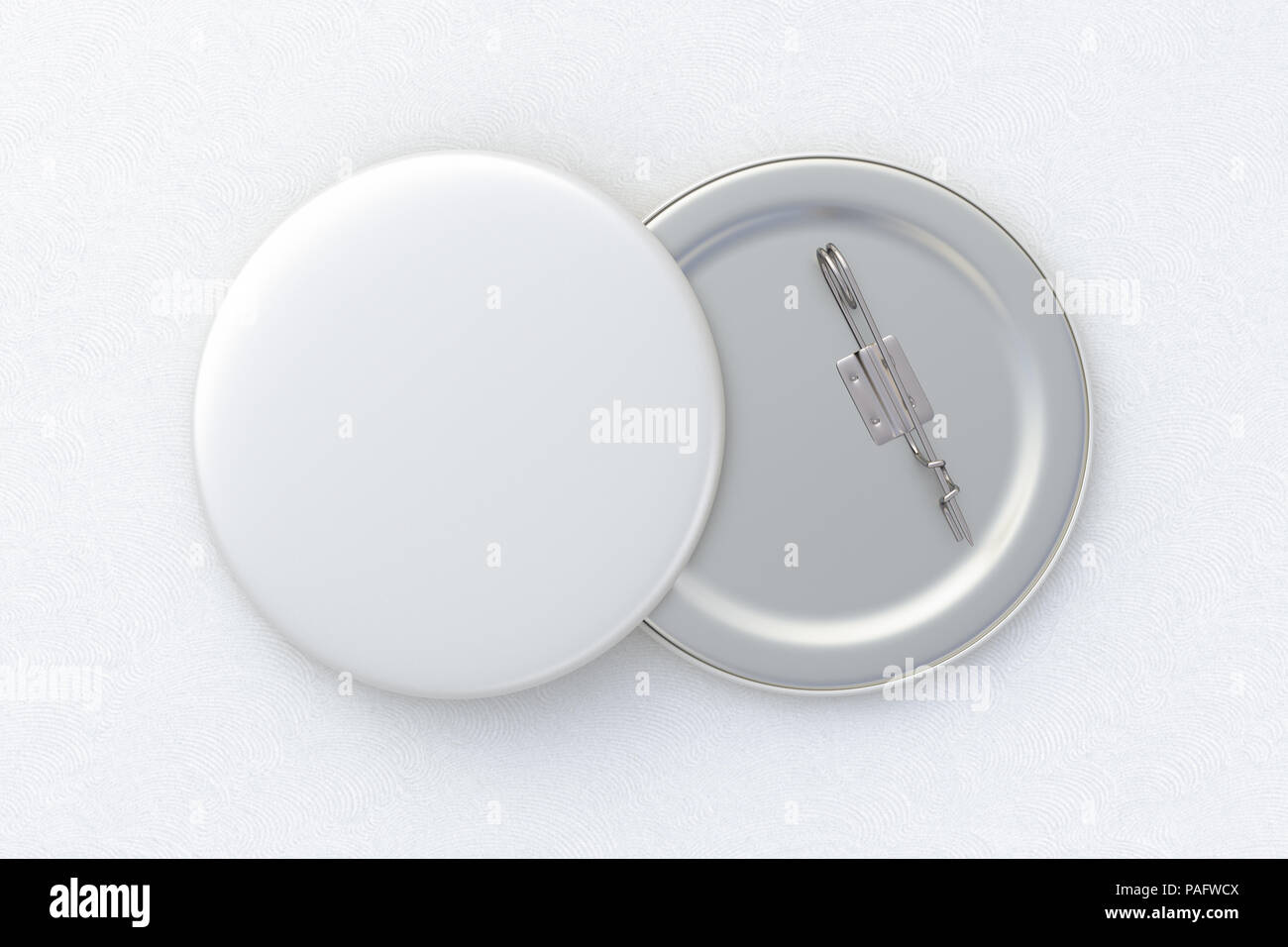 Blank badge pin brooch isolated on white background. 3d illustration ...