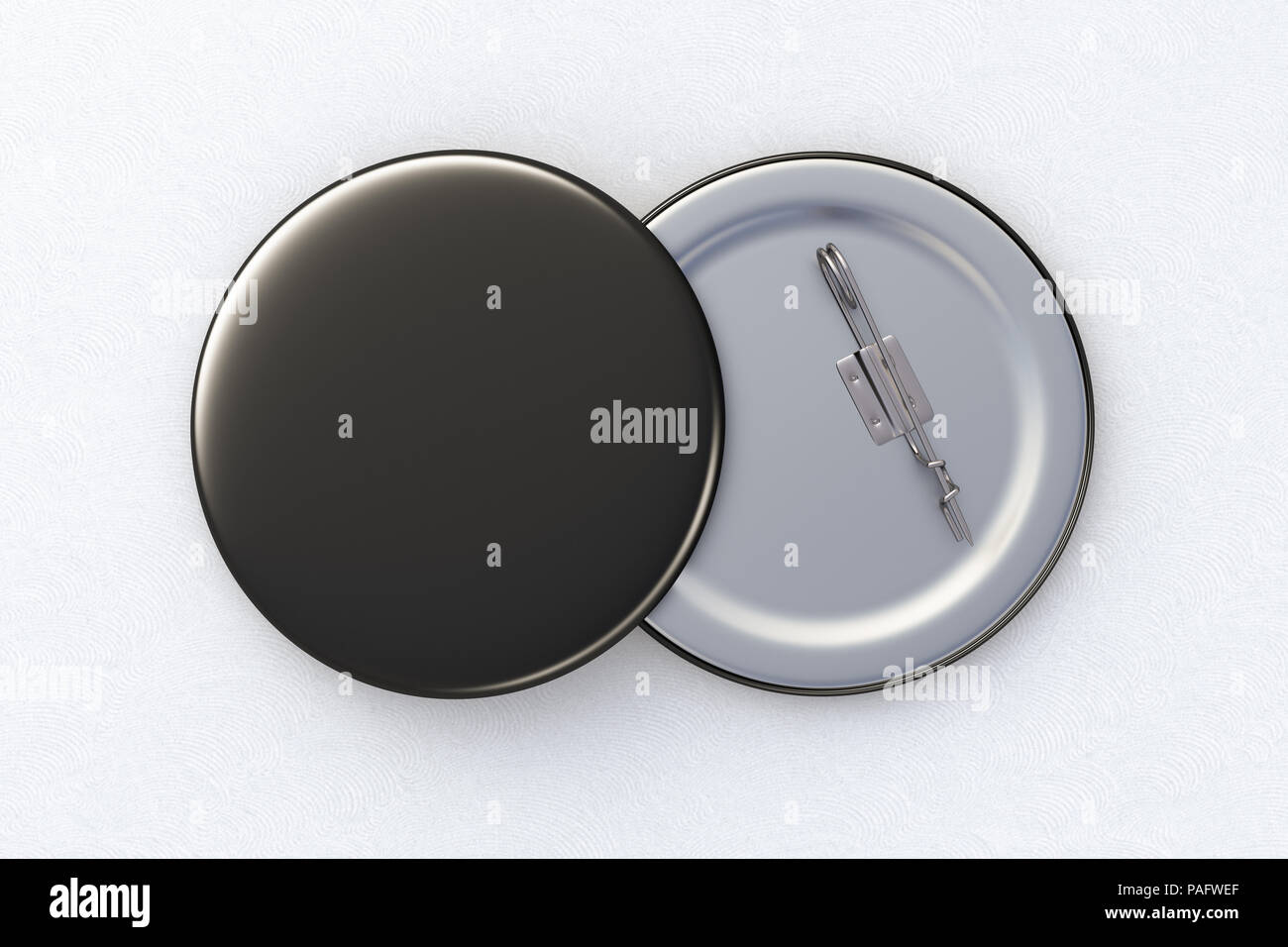 Blank black badge pin brooch isolated on white background. 3d ...