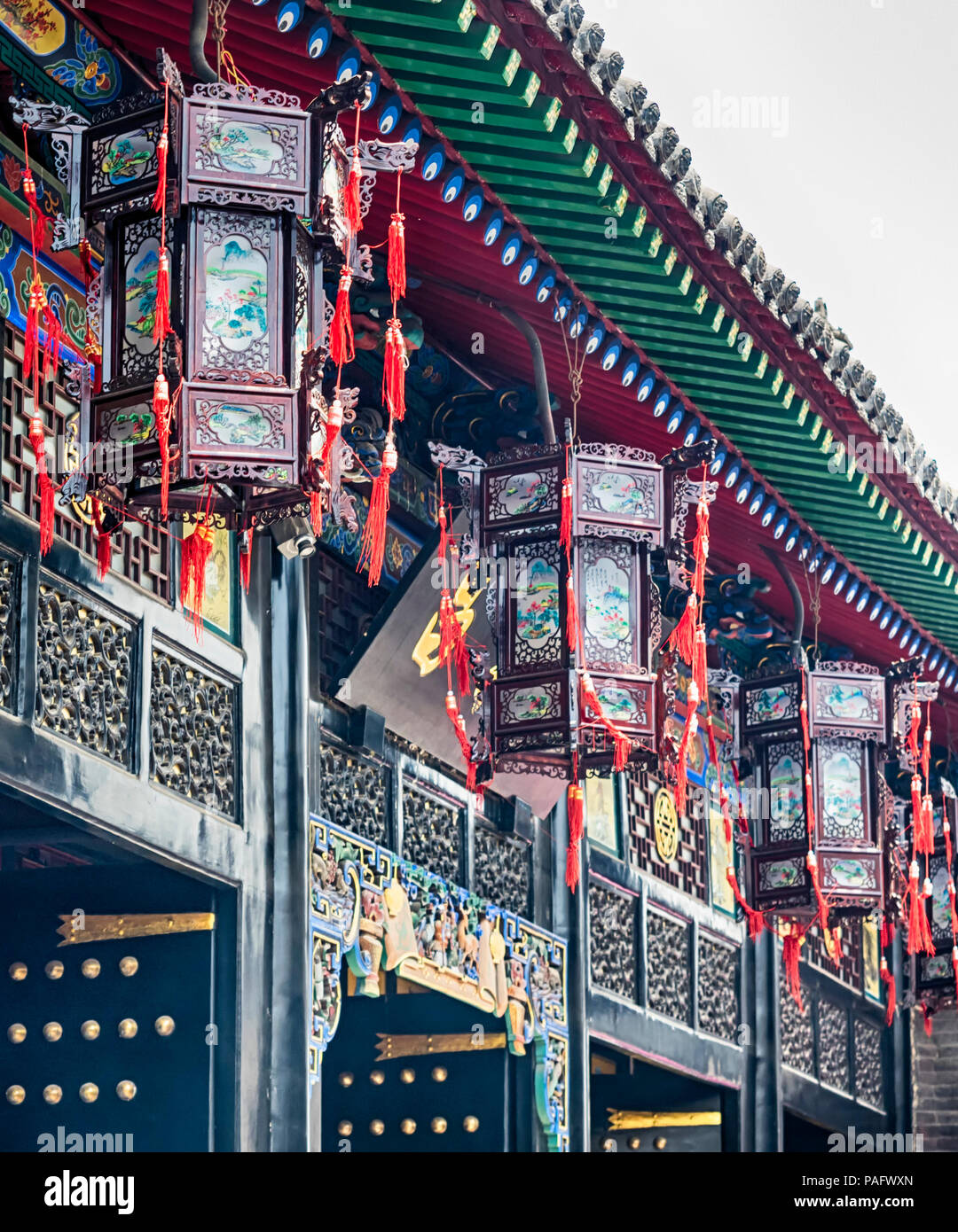 Pingyao Ancient City architecture and ornaments, Shanxi, China Stock ...