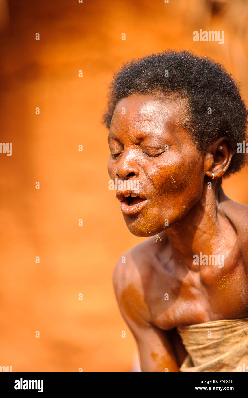 KARA, TOGO - MAR 11, 2012: Unidentified Togolese woman in traditional ...