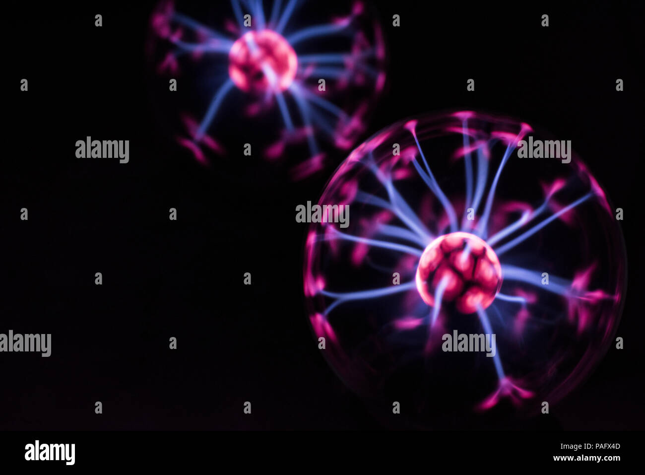 Electricity fire-ball. Abstract photo of electric waves. Static ...