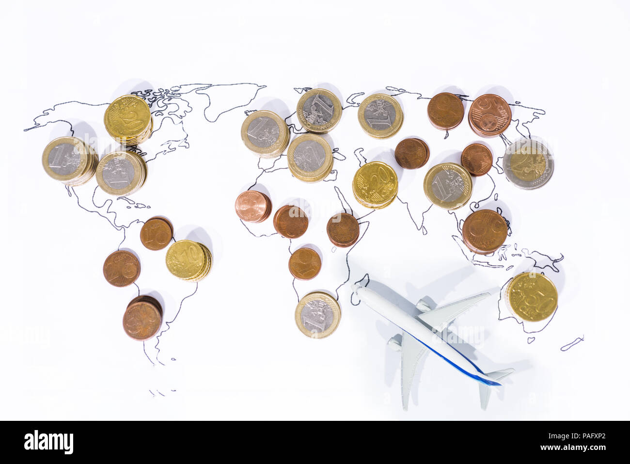 Map of europe euro coins Cut Out Stock Images & Pictures - Alamy