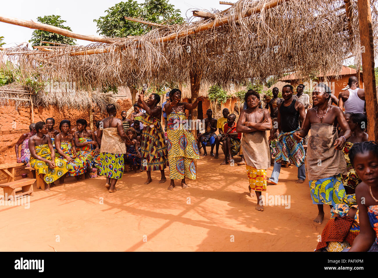 KARA, TOGO - MAR 11, 2012: Unidentified Togolese woman in a traditional ...