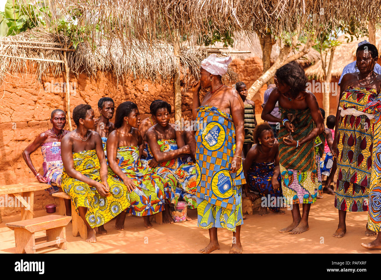 KARA, TOGO - MAR 11, 2012: Unidentified Togolese woman in a traditional ...