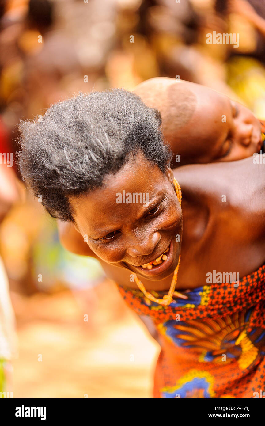 KARA, TOGO - MAR 11, 2012: Unidentified Togolese woman in a traditional ...