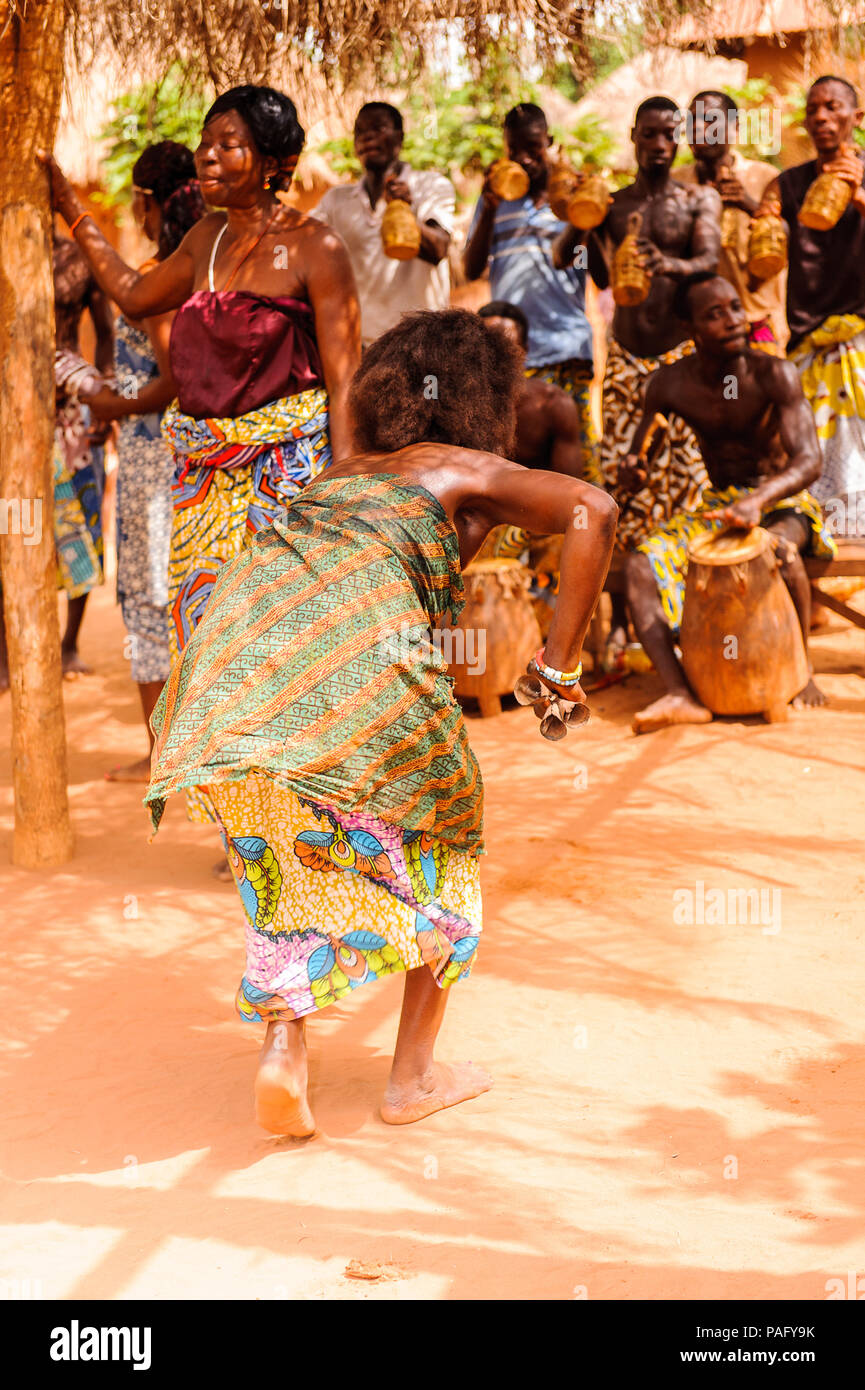 KARA, TOGO - MAR 11, 2012: Unidentified Togolese woman in a traditional ...