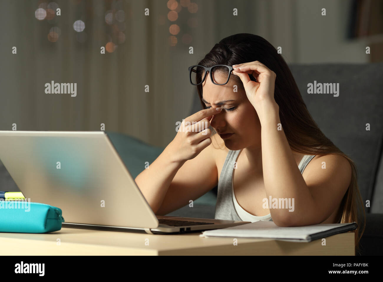 Exhausted student studying hi-res stock photography and images - Alamy