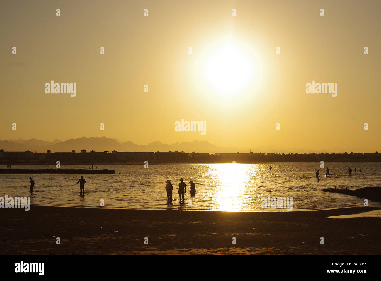 sunset and the Red Sea in Hurghada Stock Photo - Alamy