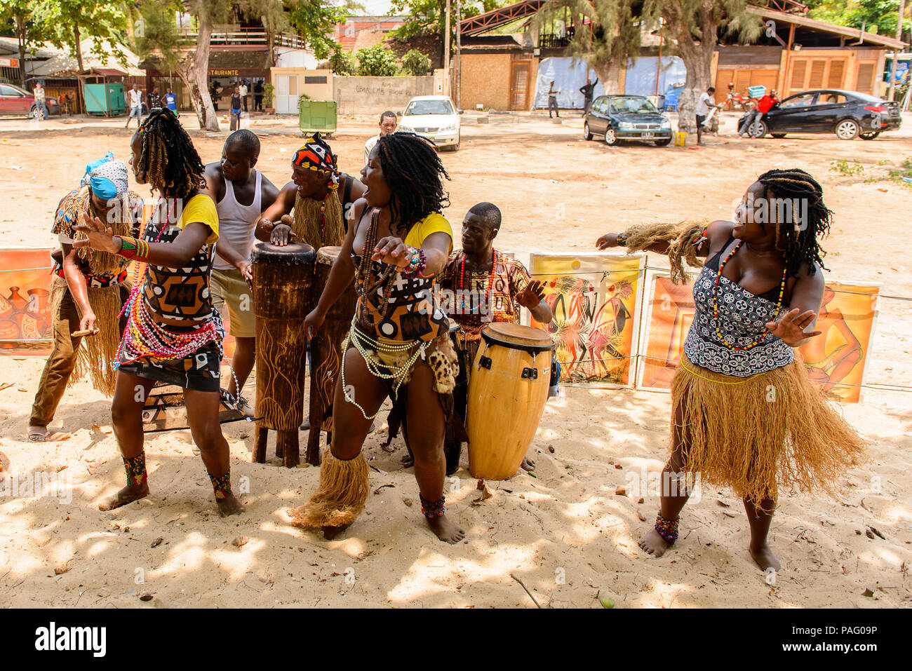 ANGOLA, LUANDA - MARCH 4, 2013: Unidentified Angolan women make the ...