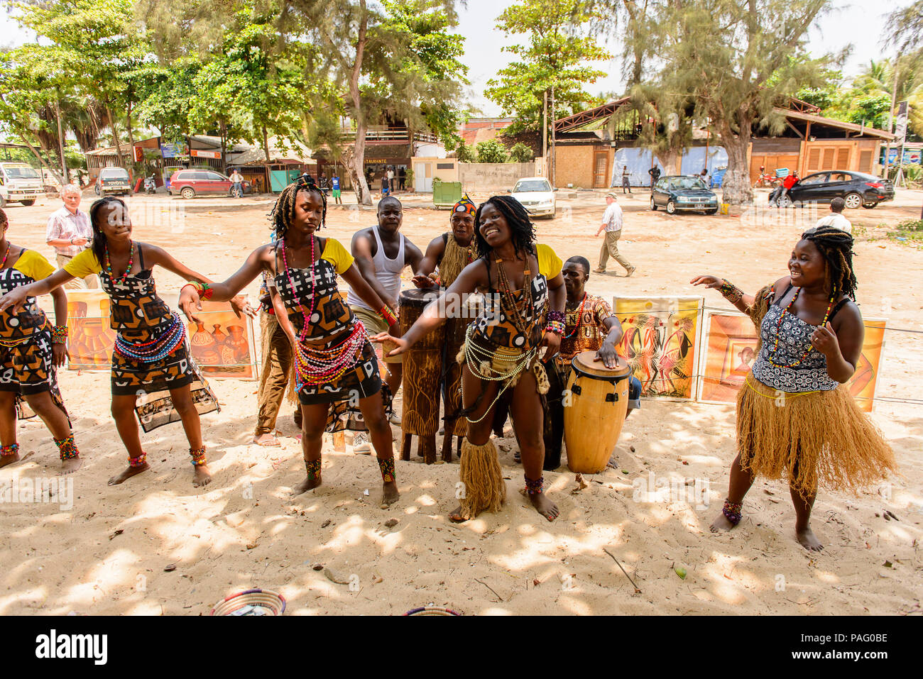 ANGOLA, LUANDA - MARCH 4, 2013: Unidentified Angolan women make the ...