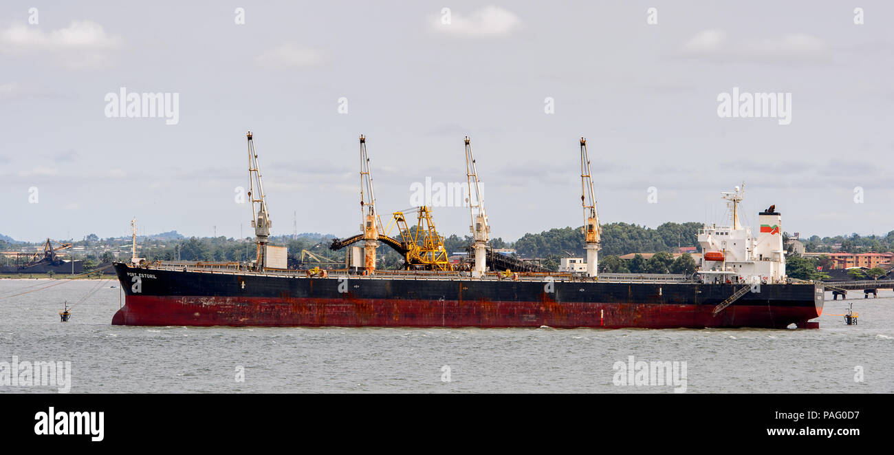 LIBREVILLE, GABON - MAR 6, 2013: Port of Libreville, Gabon. Port of ...