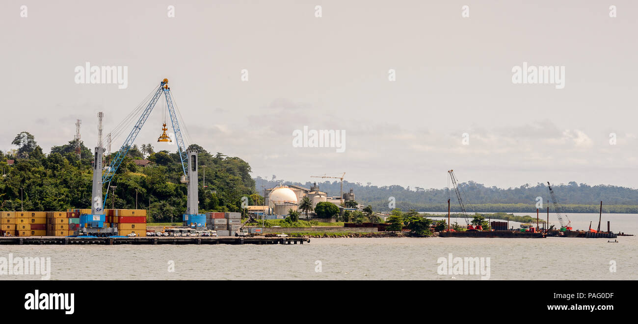 LIBREVILLE, GABON - MAR 6, 2013: Port of Libreville, Gabon. Port of ...