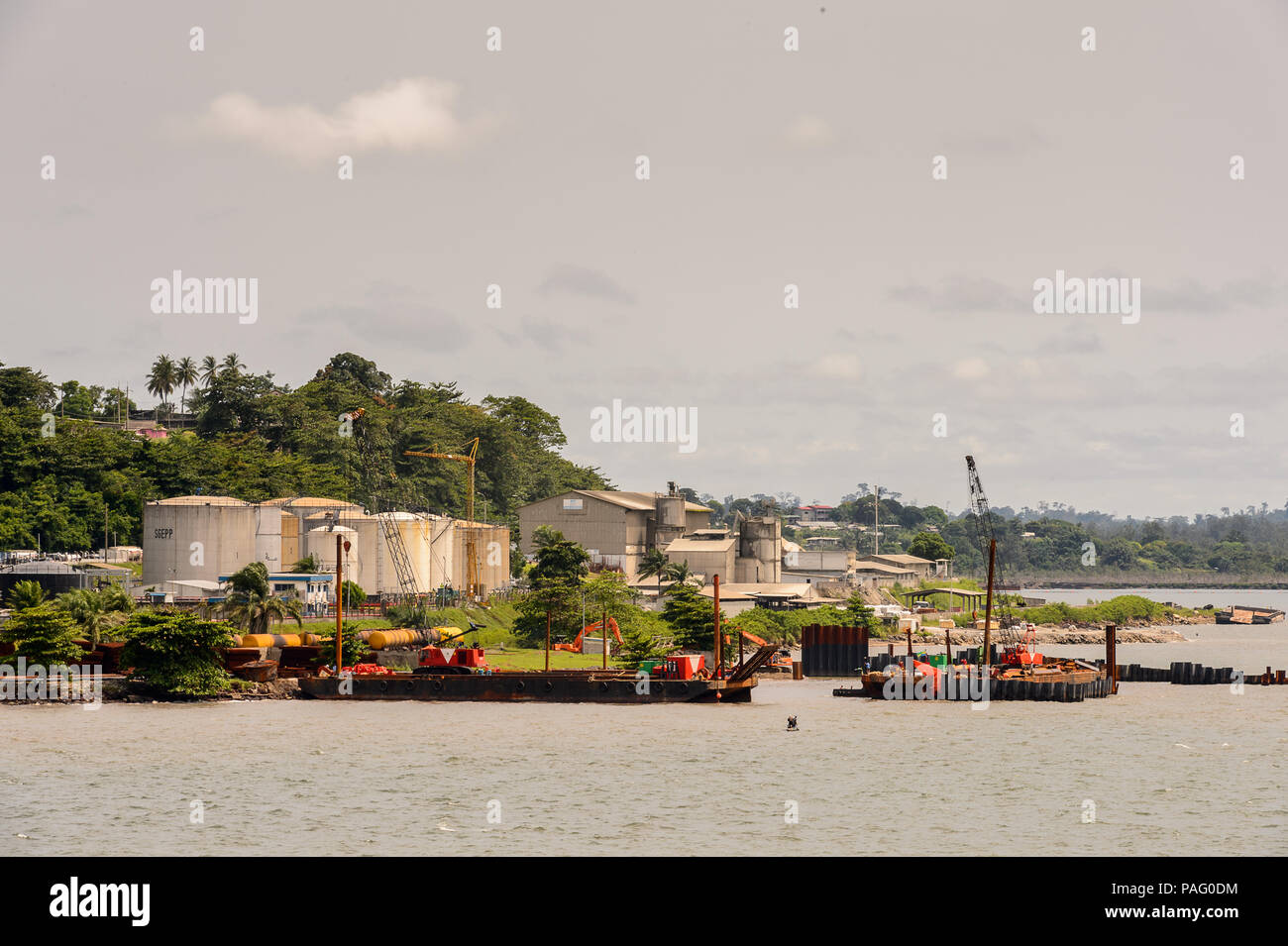 LIBREVILLE, GABON - MAR 6, 2013: Port of Libreville, Gabon. Port of ...