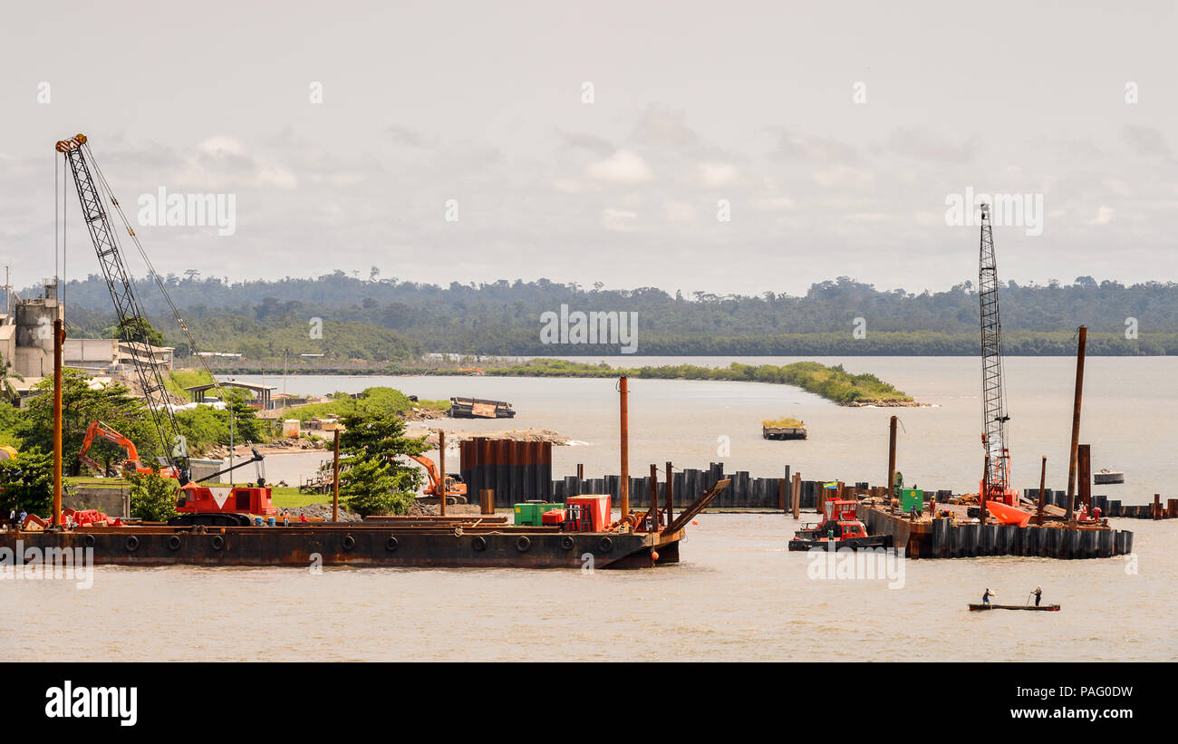 LIBREVILLE, GABON - MAR 6, 2013: Port of Libreville, Gabon. Port of ...