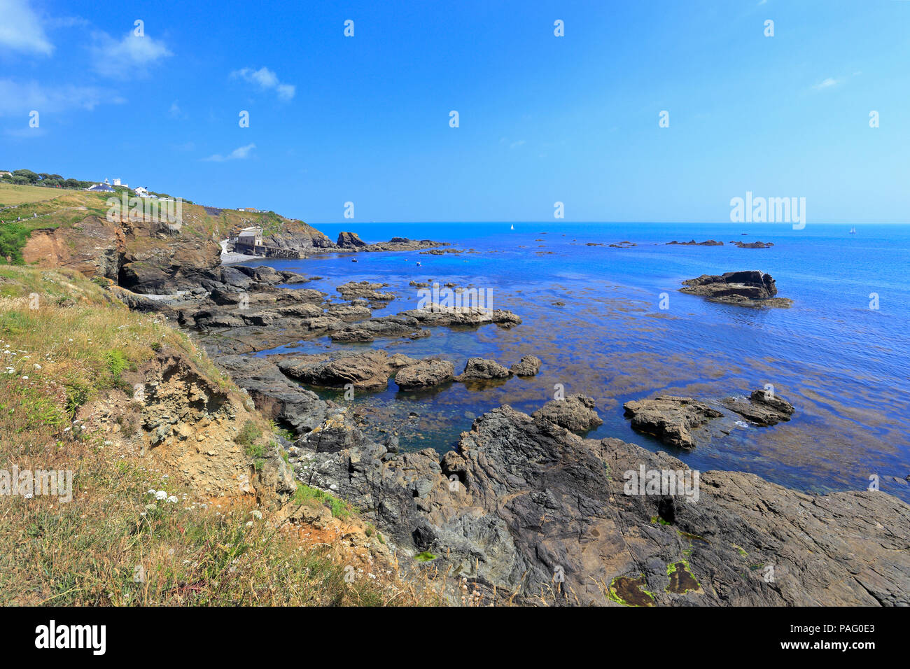 Polpeor Cove and Lizard Lighthouse on Lizard Point from the South West ...