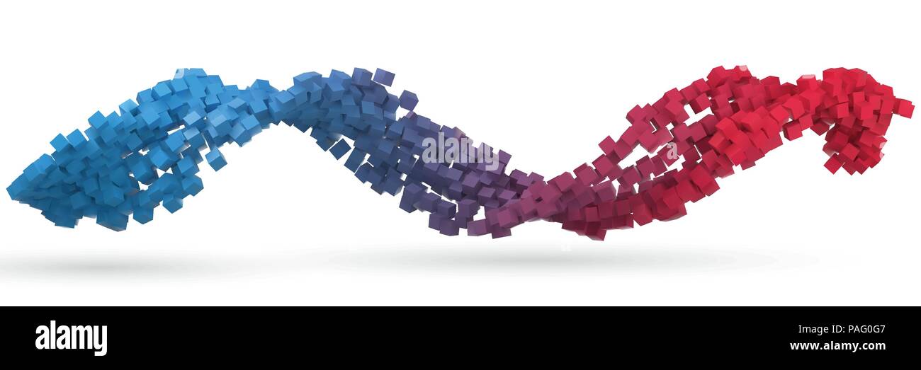 small cubes flow. 3d style vector illustration Stock Vector Image & Art ...