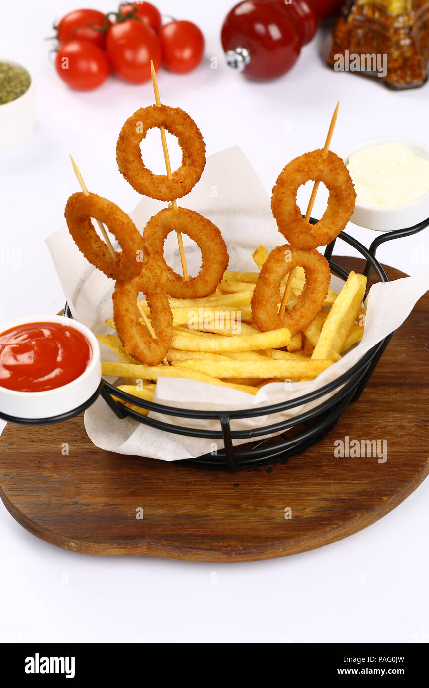 Onion rings french fries hi-res stock photography and images - Alamy