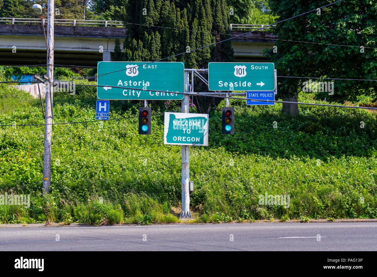 Welcome to oregon sign hi-res stock photography and images - Alamy