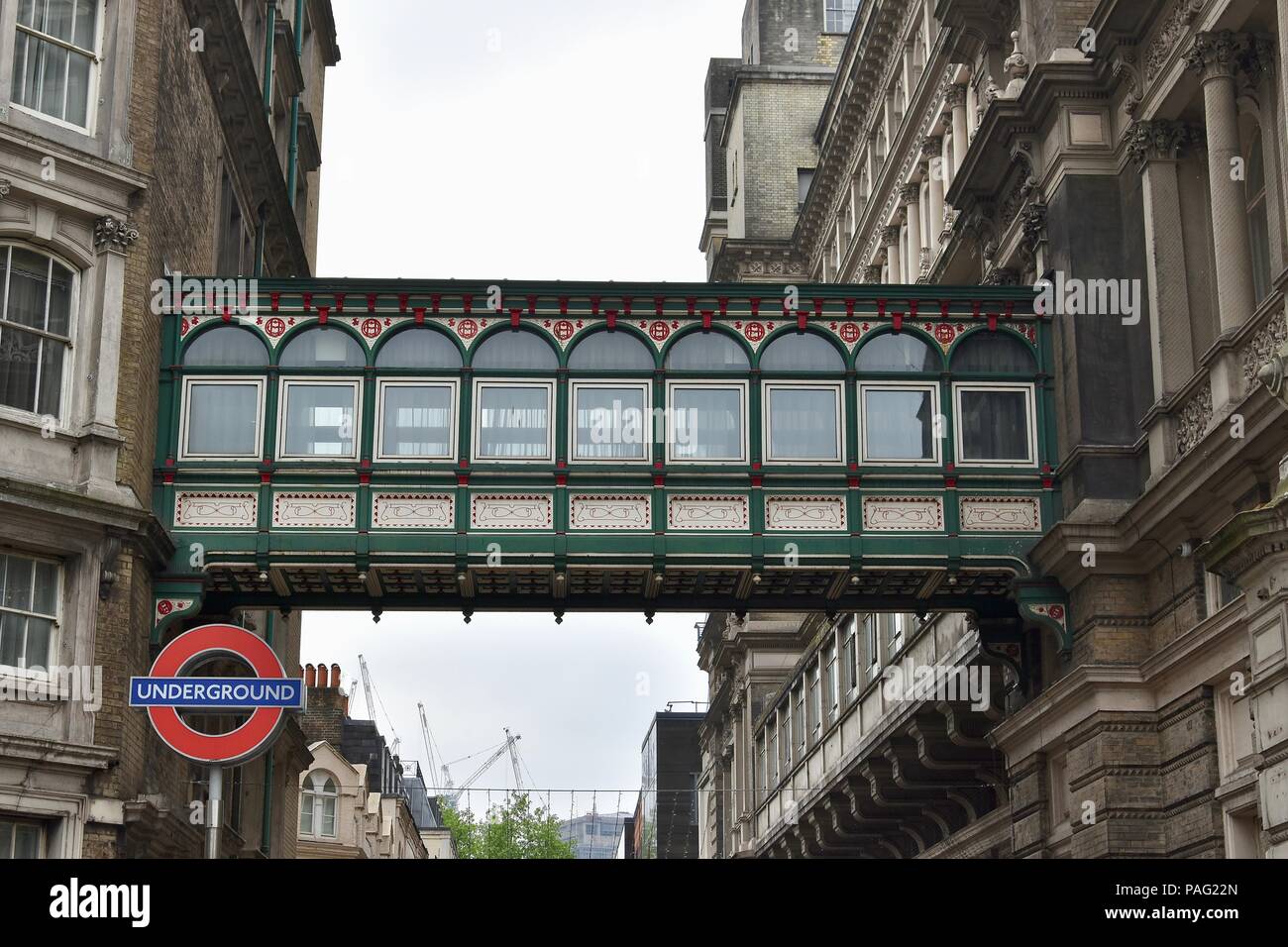 An iconic London Underground roundel station sign, London, United ...