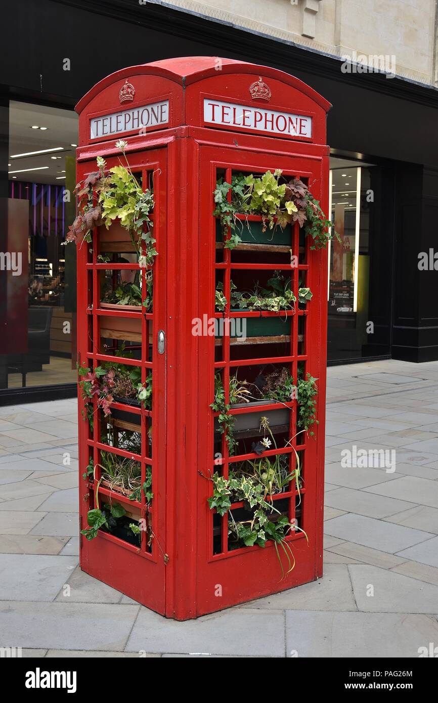 Iconic red London telephone booths operated by Royal Mail, London ...