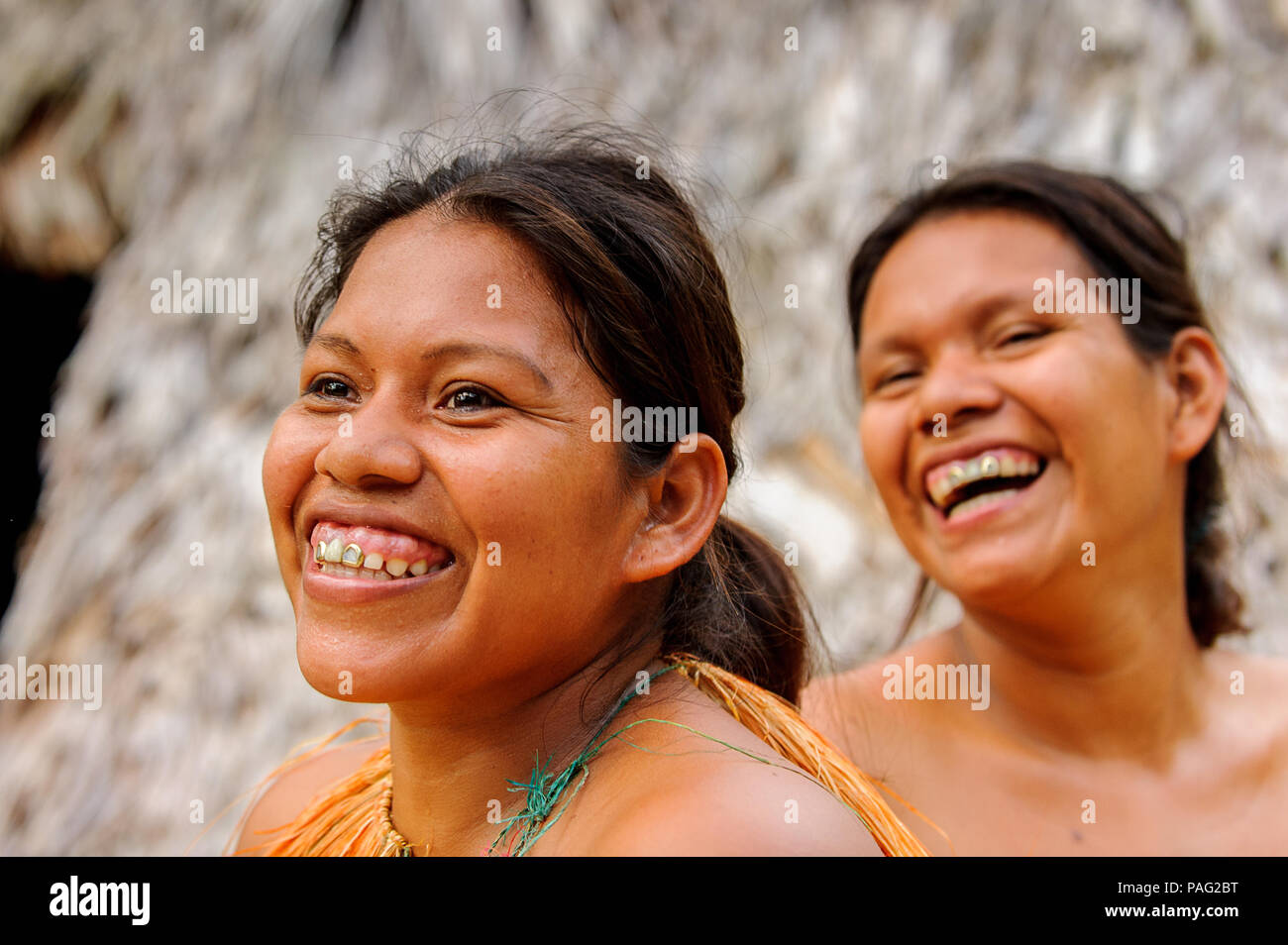 AMAZONIA, PERU - NOV 10, 2010: Unidentified Amazonian indigenous two ...