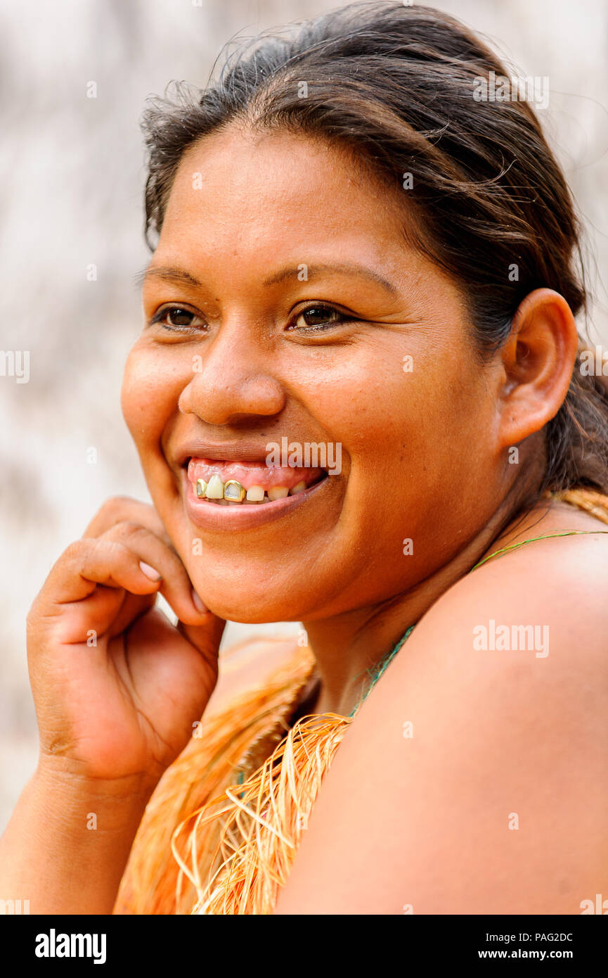 AMAZONIA, PERU - NOV 10, 2010: Unidentified Amazonian indigenous ...
