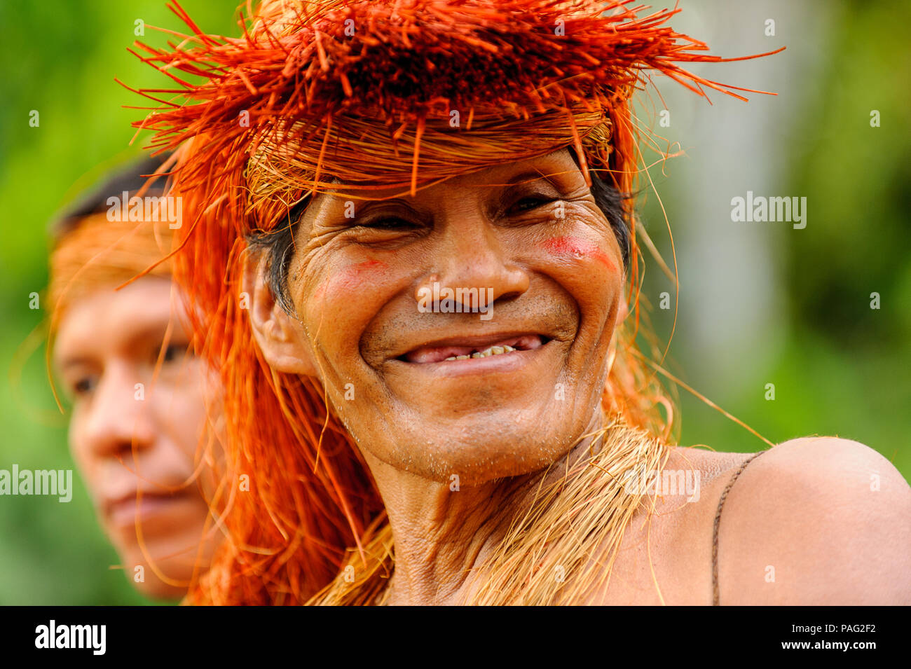 AMAZONIA, PERU - NOV 10, 2010: Unidentified Amazonian man smiles ...