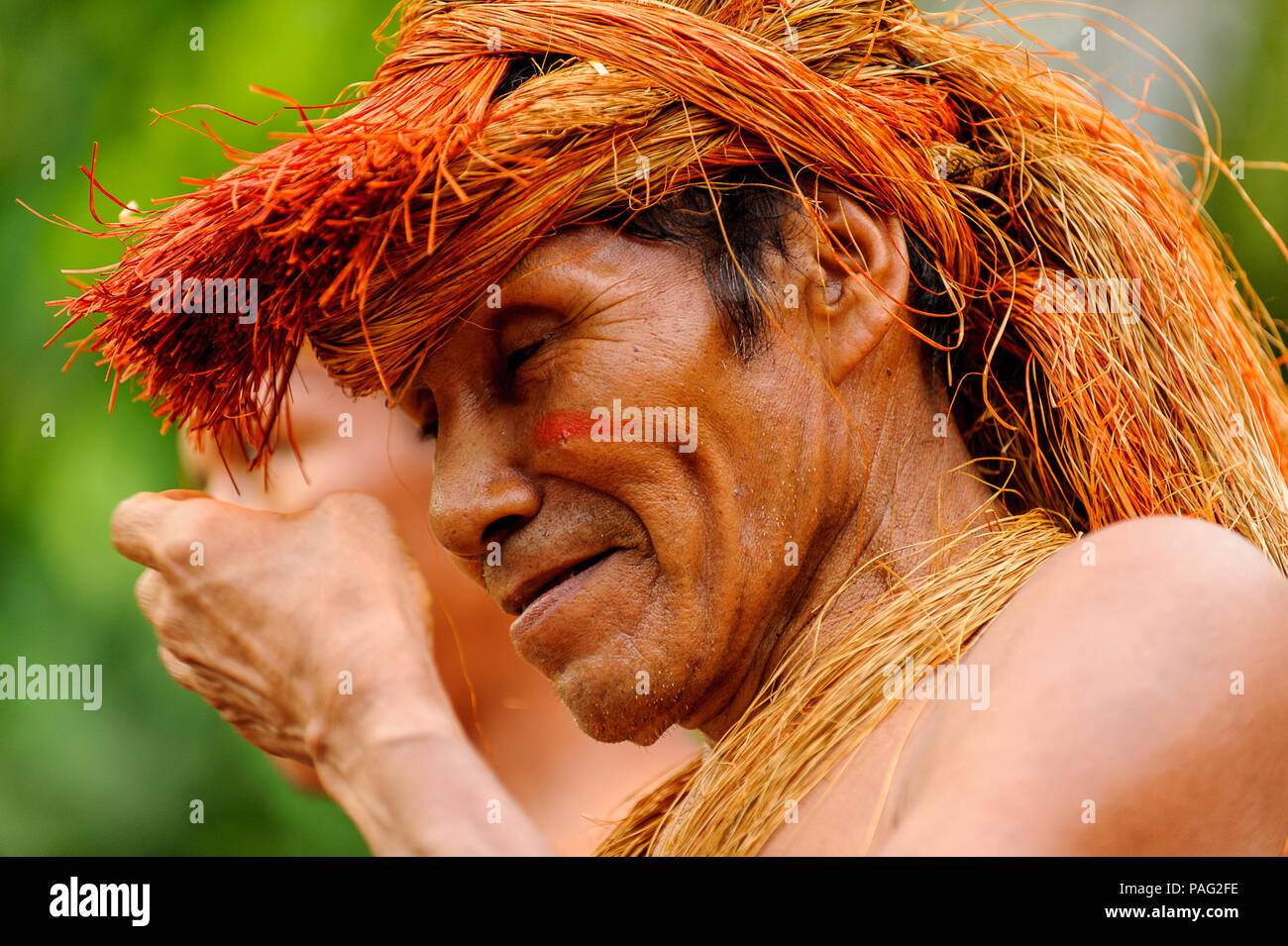 AMAZONIA, PERU - NOV 10, 2010: Unidentified Amazonian man smiles ...