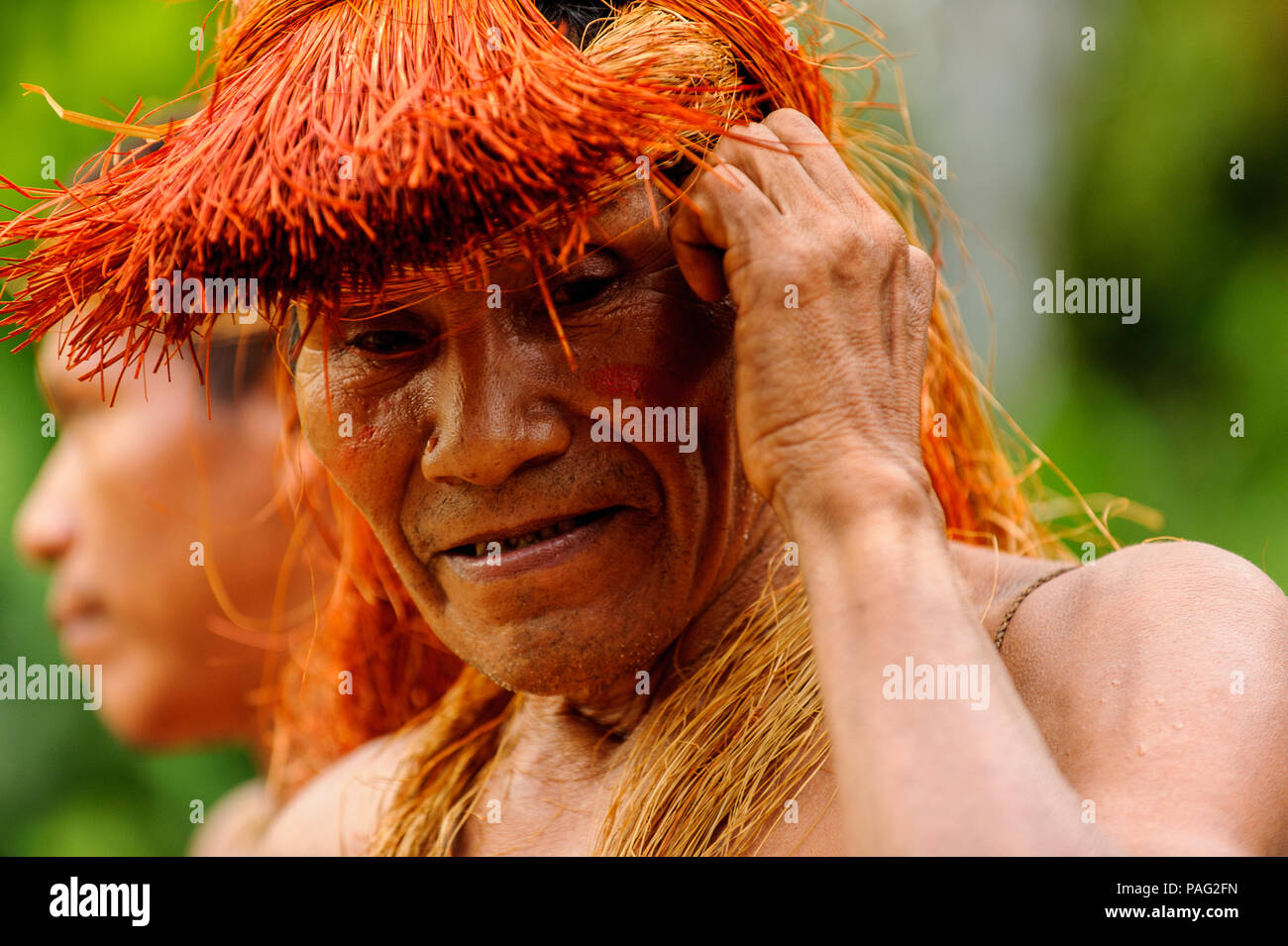 AMAZONIA, PERU - NOV 10, 2010: Unidentified Amazonian man smiles ...