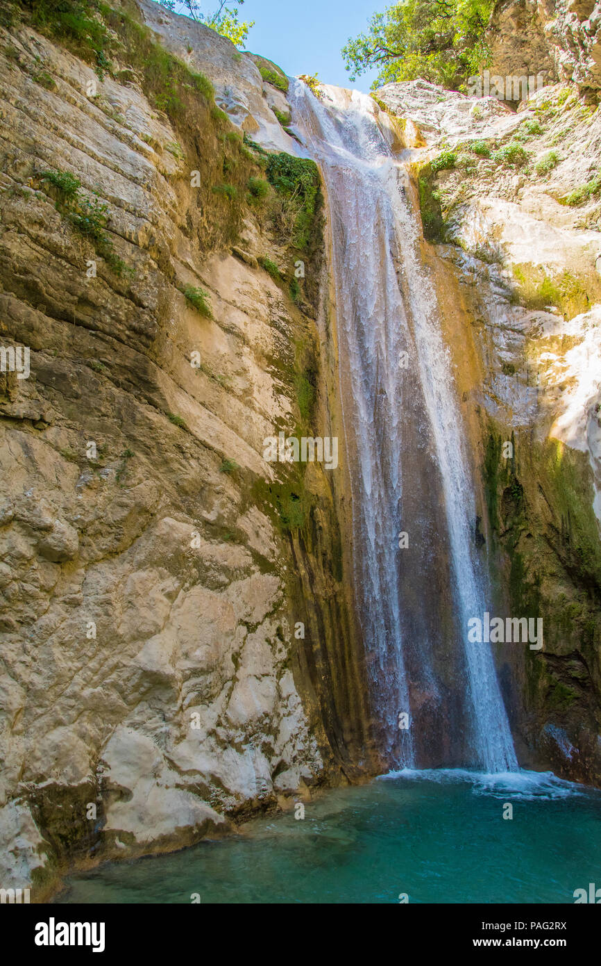 Nidri waterfalls in Lefkada ionian island in Greece Stock Photo - Alamy