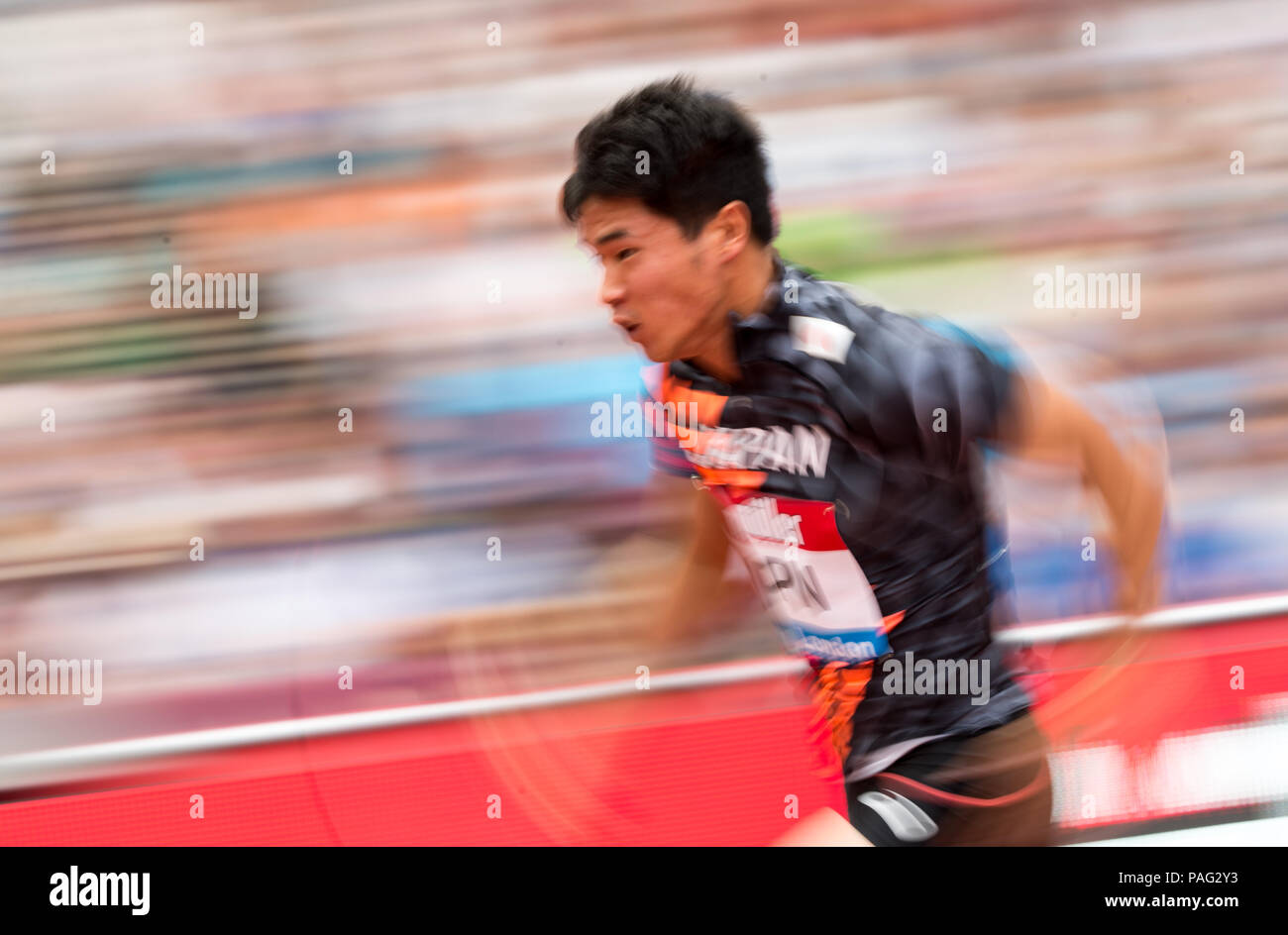 Japan's Yuki Koike in the Men's 4x100m relay during day two of the ...
