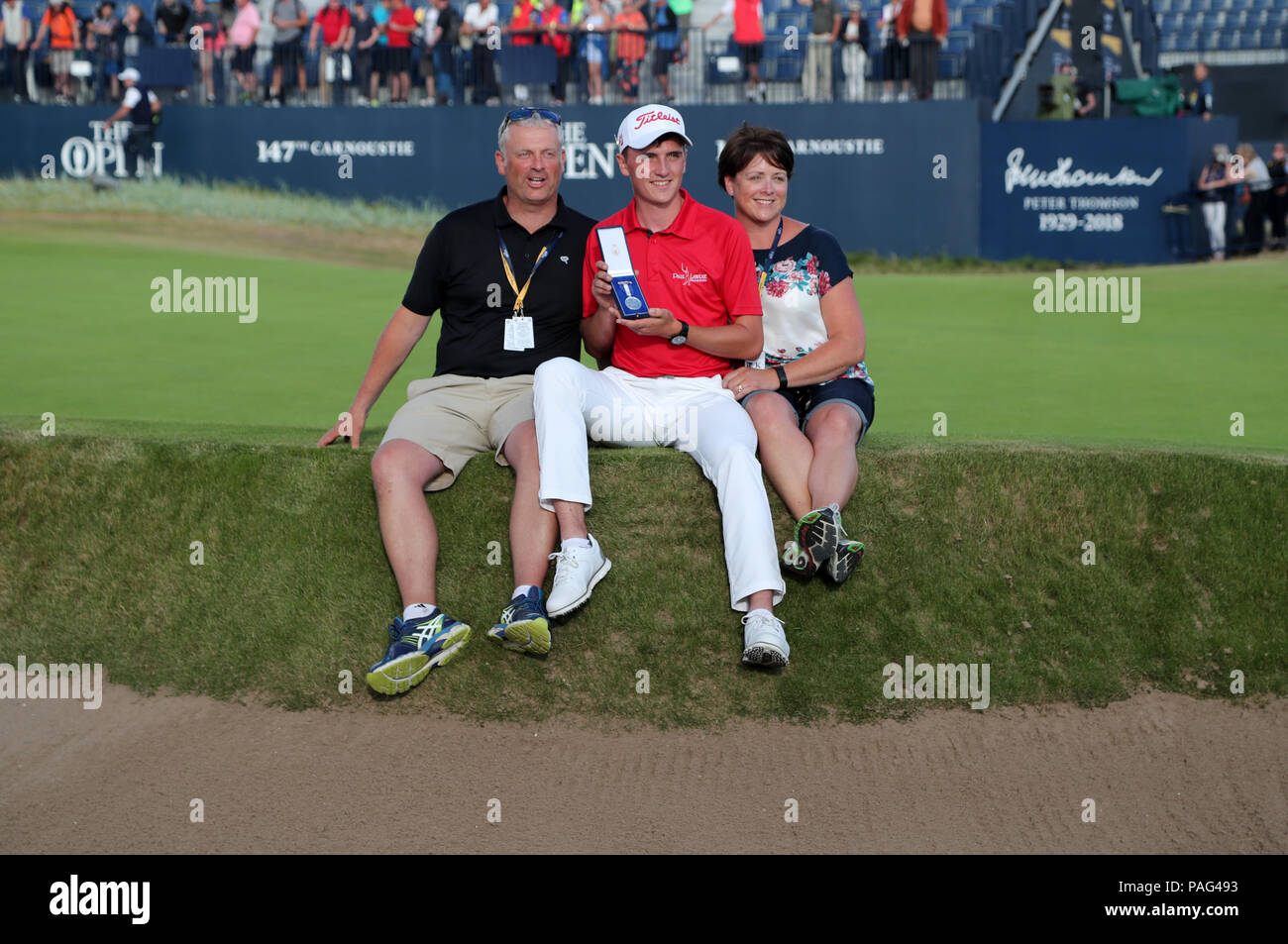 Scotland's Sam Locke with his silver medal for best amateur at The Open ...