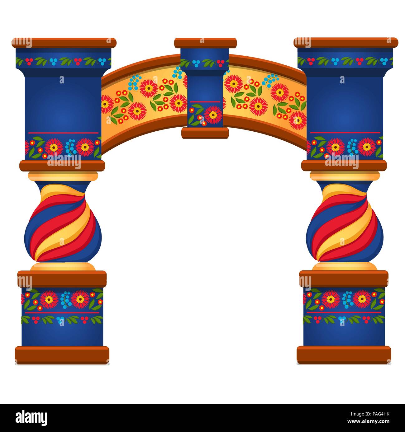 Arch with ornament in Slavic style isolated on white background. Vector ...