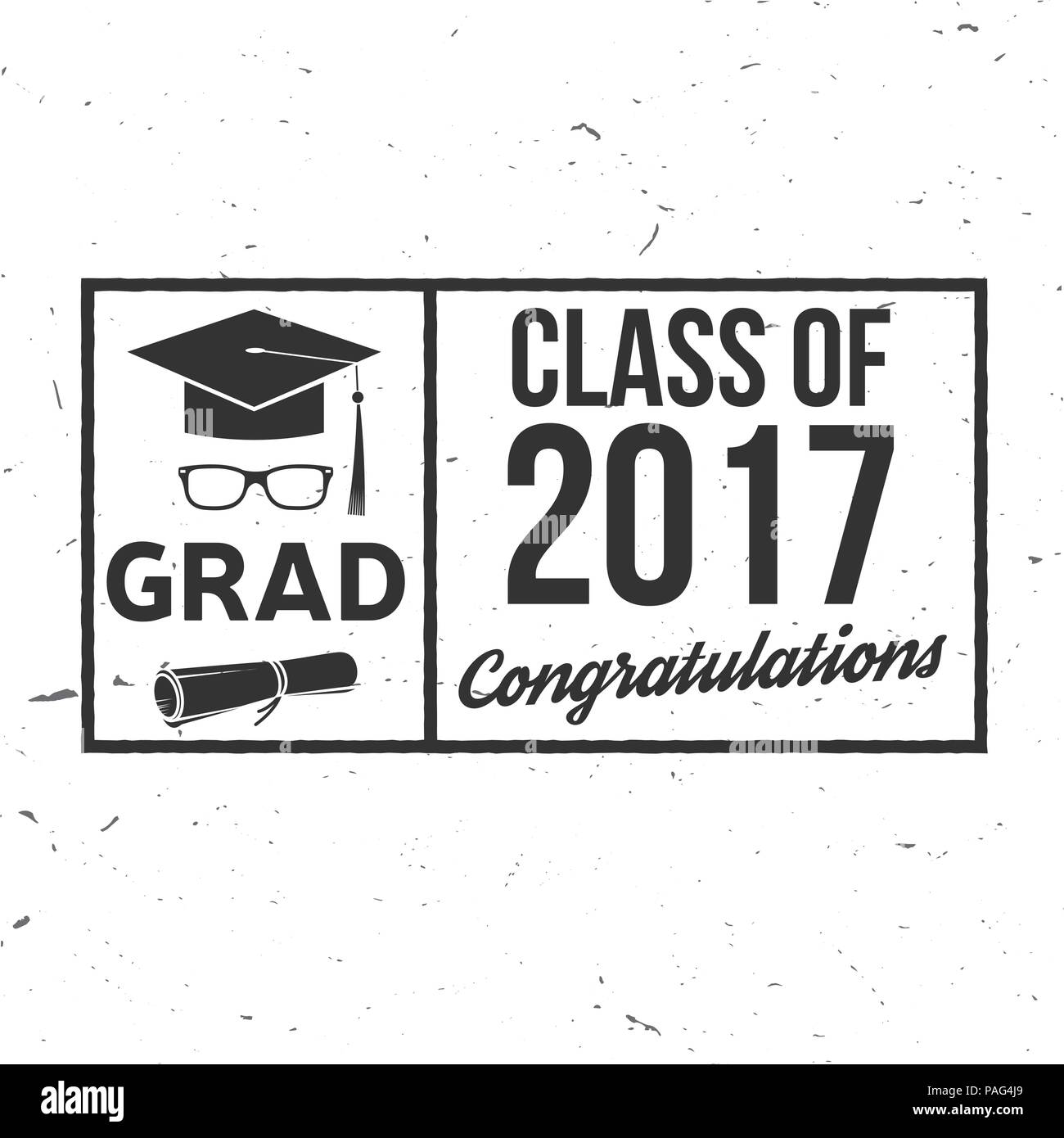 Vector Class of 2017 badge. Concept for shirt, print, seal, overlay or ...
